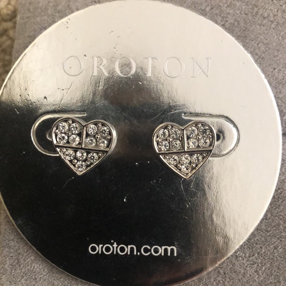 Oroton | Jewelry | Oroton Heart Stud Earring Pair With All Sparkle Gems ...